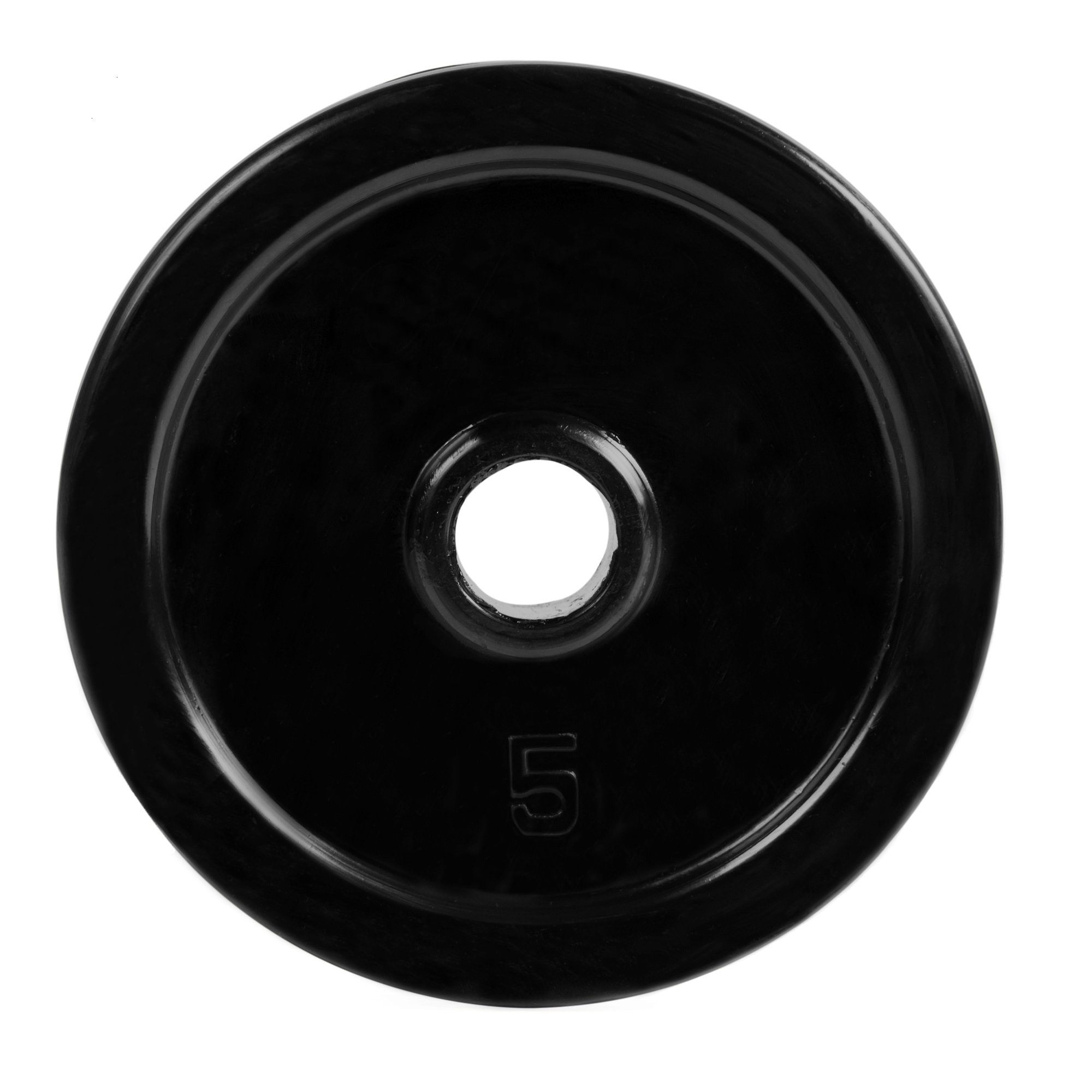 CAP Barbell Black Rubber Coated Standard 1-Inch Weights, Single, 5 Pound