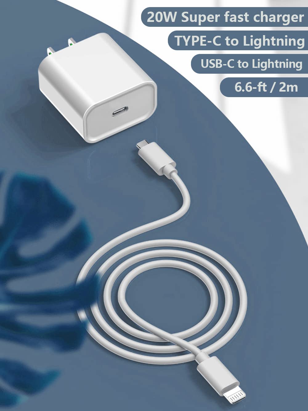 Fast Charger for iPhone, GKW 20W Block with USB-C to Lightning Cable 6FT MFi-Certified Compatible with iPhone 14 Pro Max /13/12/11/XS Max/XR/X/8/7 Plus/Air Pods/iPad,2Pack