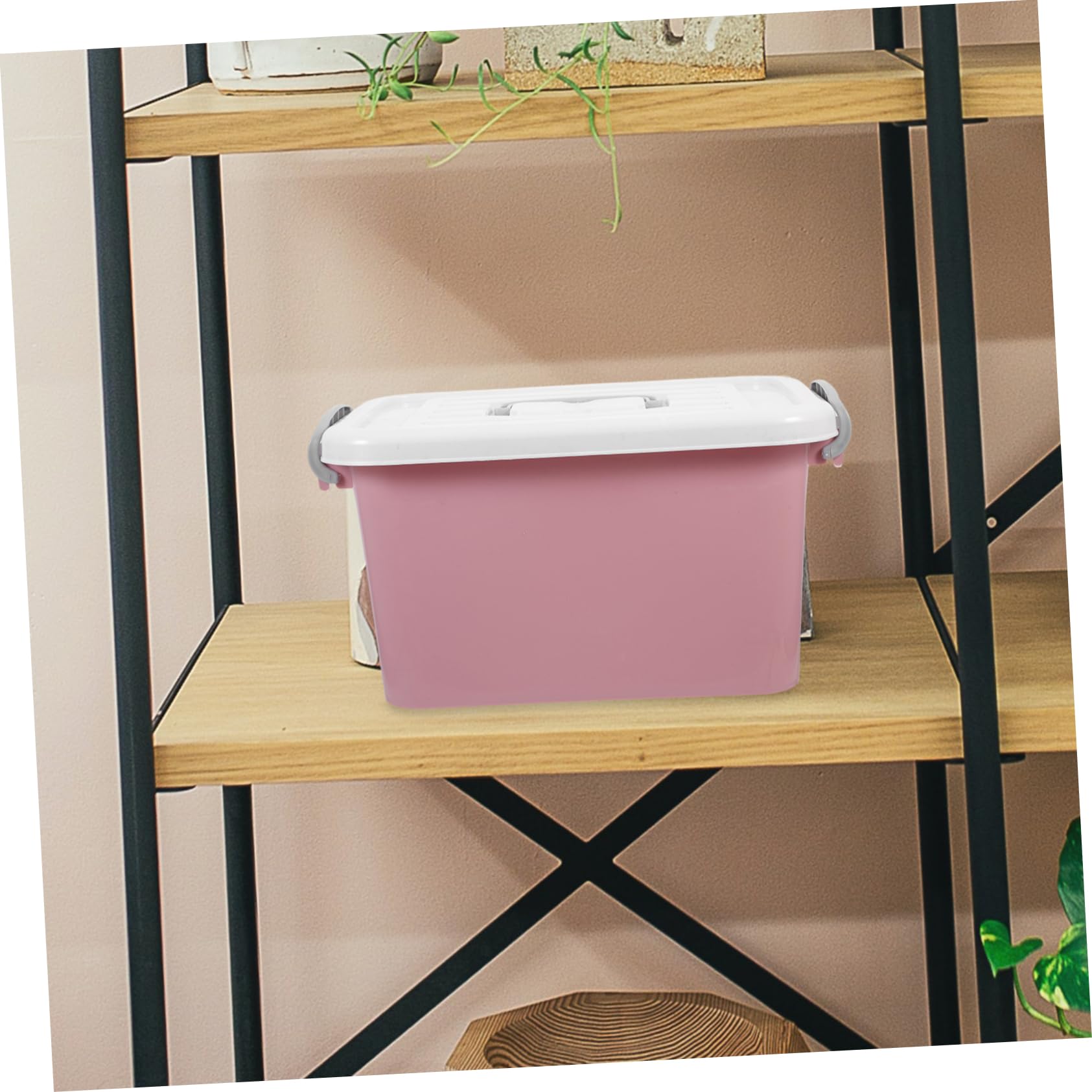 IMIKEYA Box Storage Bins with Lids Fabric Storage Baskets Building Blocks Storage Containers Toy Storage Bins Book Bin Storage Basket with Lid Plastic Storage Container with Lid Pp Pink