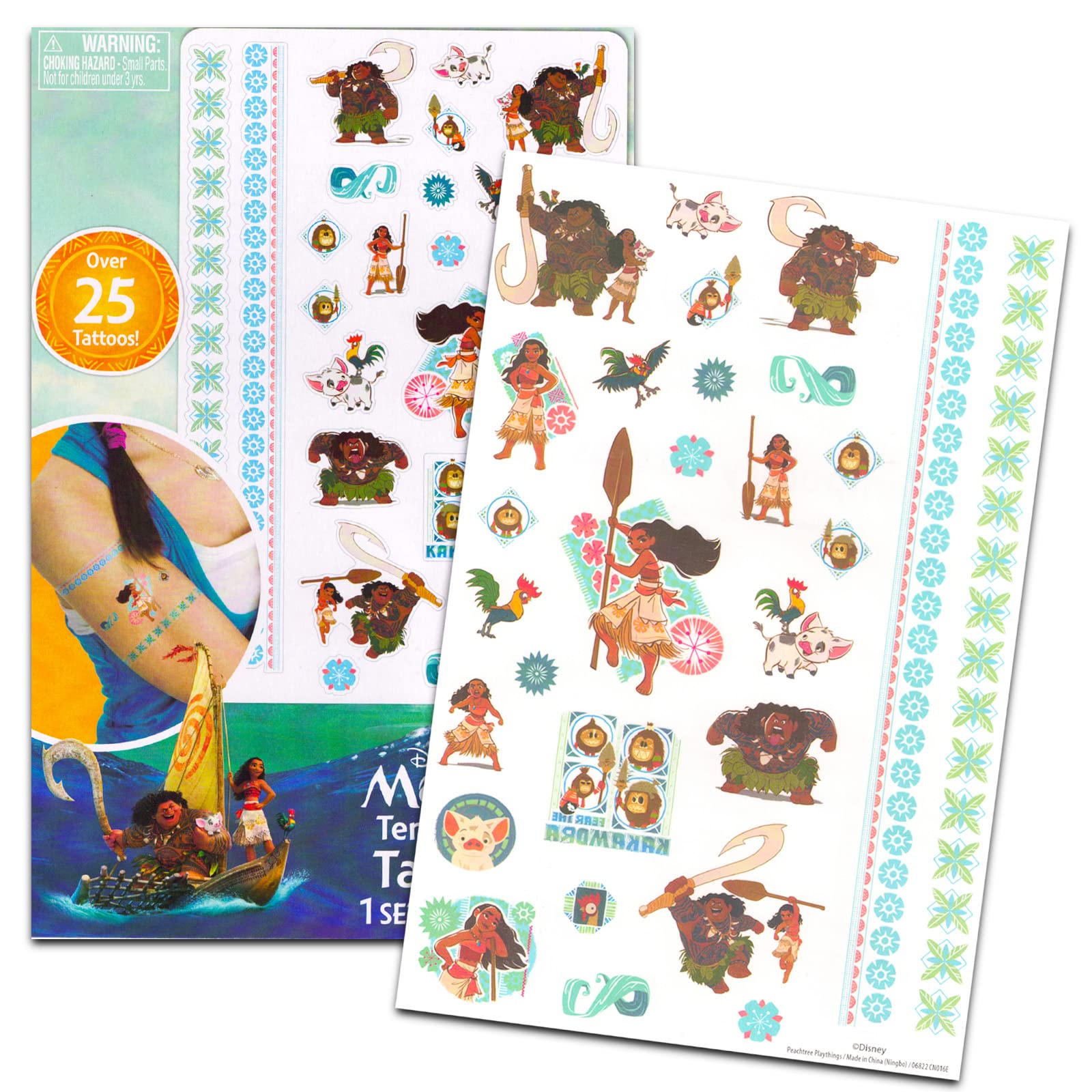 Disney Moana Tattoos Bundle ~ 100+ Moana Tattoos Temporary for Kids Party Favors | Moana Temporary Tattoos Party Supplies