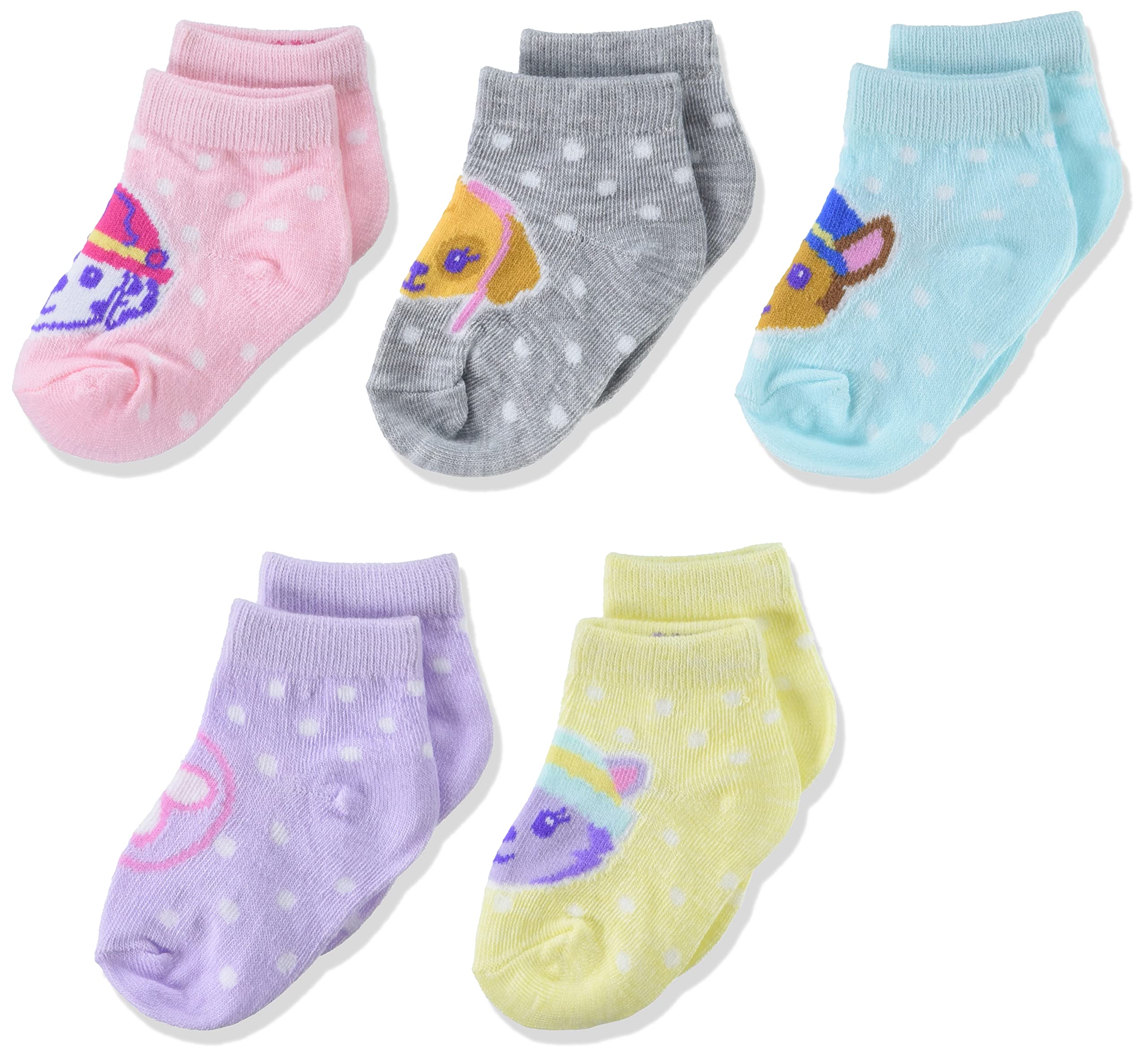 Nickelodeon Baby Paw Patrol 5 Pack Shorty Socks, Assorted Stripe, 12-24M
