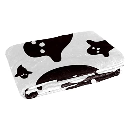 Halloween Skull Ghost Prints Soft Warm Cozy Blanket Throw for Bed Couch Sofa Picnic Camping Beach, 150×100cm