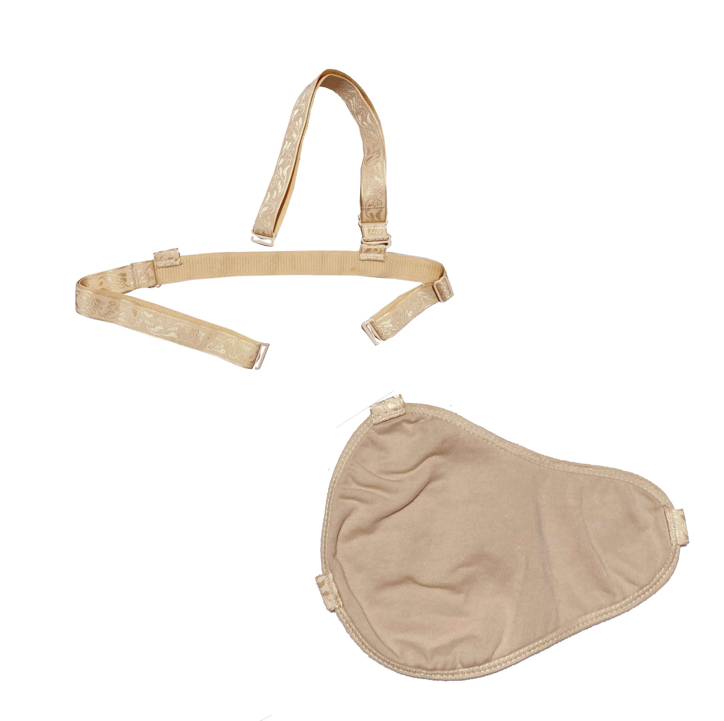 Cotton Protect Pocket for Mastectomy Silicone Breast Forms Cover Bags for Prosthesis Artificial Fake Boobs A Pair (XL for 500g-600g, Beige)