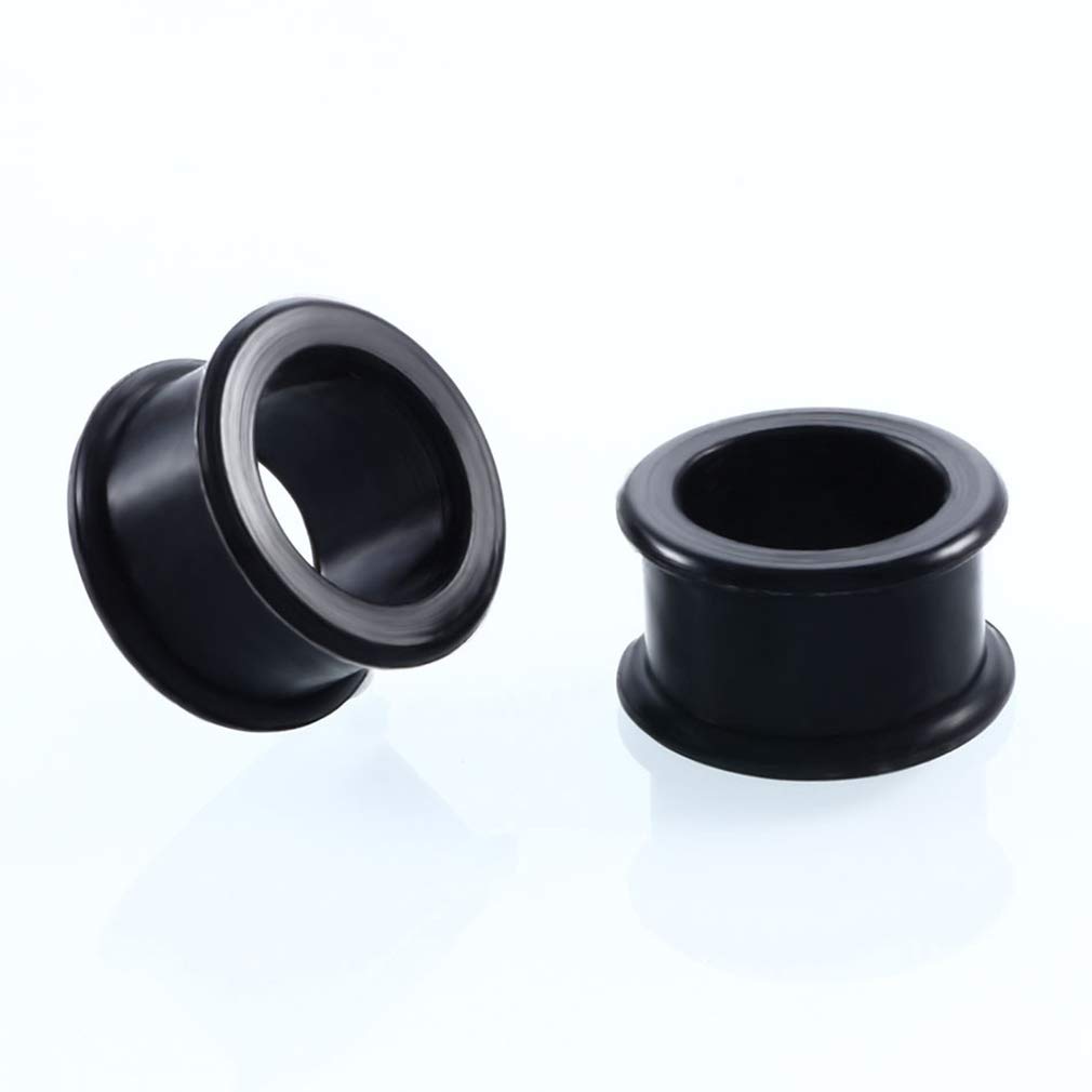 CABBE KALLO 12Pairs Silicone Tunnels Ear Gauges Kit 6G-22mm Double Flared Saddle Expander for Women Men Body Piercing Jewelry Gauge, 0g(8mm)