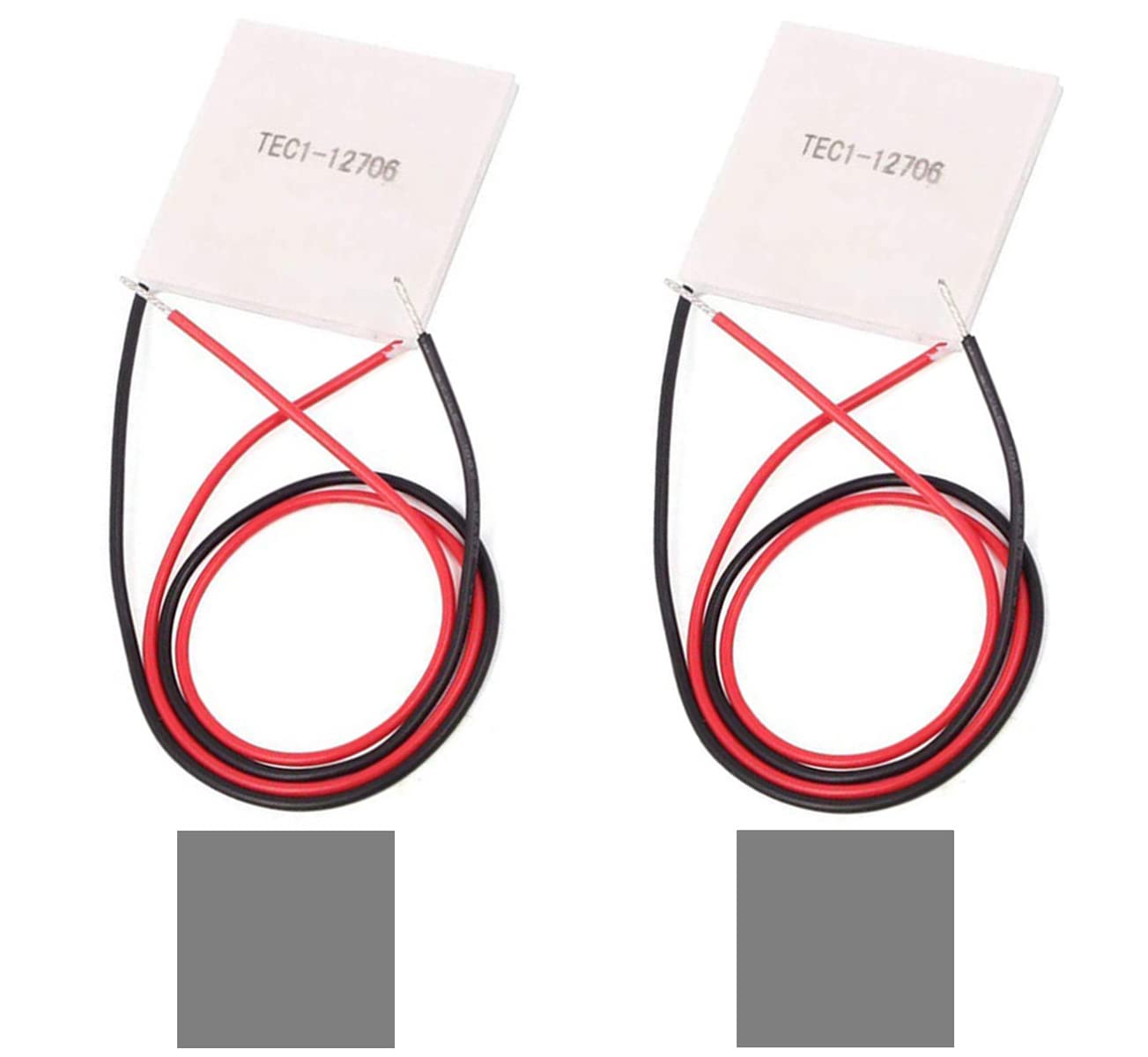 DAOKI 2 Pcs TEC1-12706 12V 6A 60W Thermoelectric Cooler Cooling Peltier Plate Module 40 x 40 mm Semiconductor Refrigeration with 2Pcs Thermal Conductive Pad