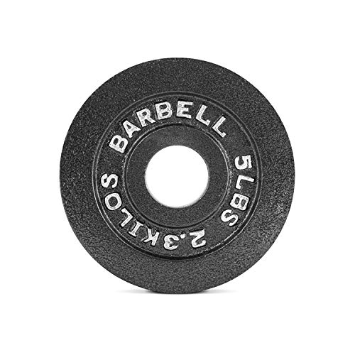 CAP Barbell Olympic 2-Inch Weight Plate, Black, Single, 5 Pound