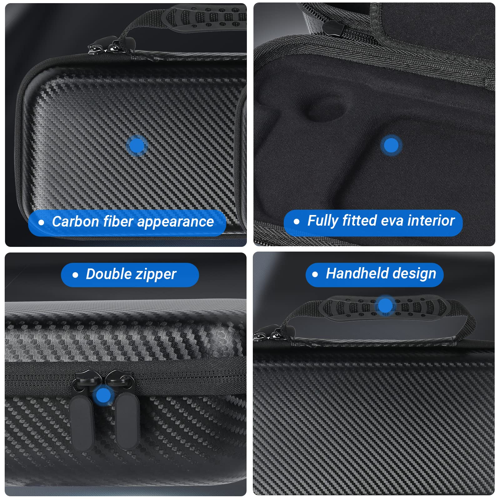 FunreemaG Carrying Case for Steam Deck,Flexible Stand Design and Protective Hard Shell Carry Case Built-in Charger Storage ,Portable Travel Carrying Case Pouch for Steam Deck Console & Accessorie