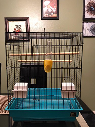 You & Me Square Top Parakeet Cage, 16.5" L X 11.8" W X 22" H