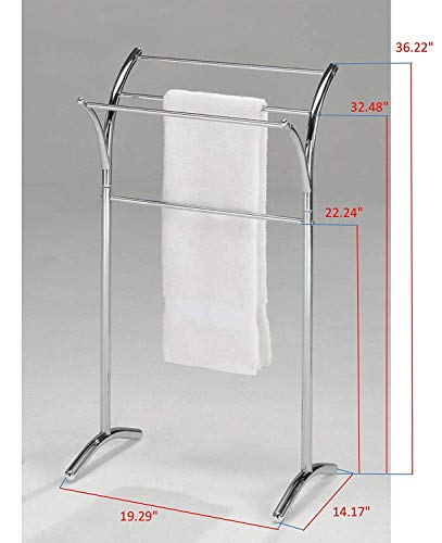 KB Designs - 3 Tier Freestanding Metal Towel Rack Stand, Chrome