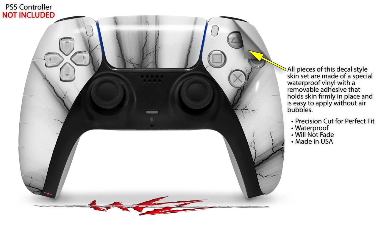 WraptorSkinz Skin Wrap compatible with Sony PS5 DualSense Controller Lightning Black (CONTROLLER NOT INCLUDED)
