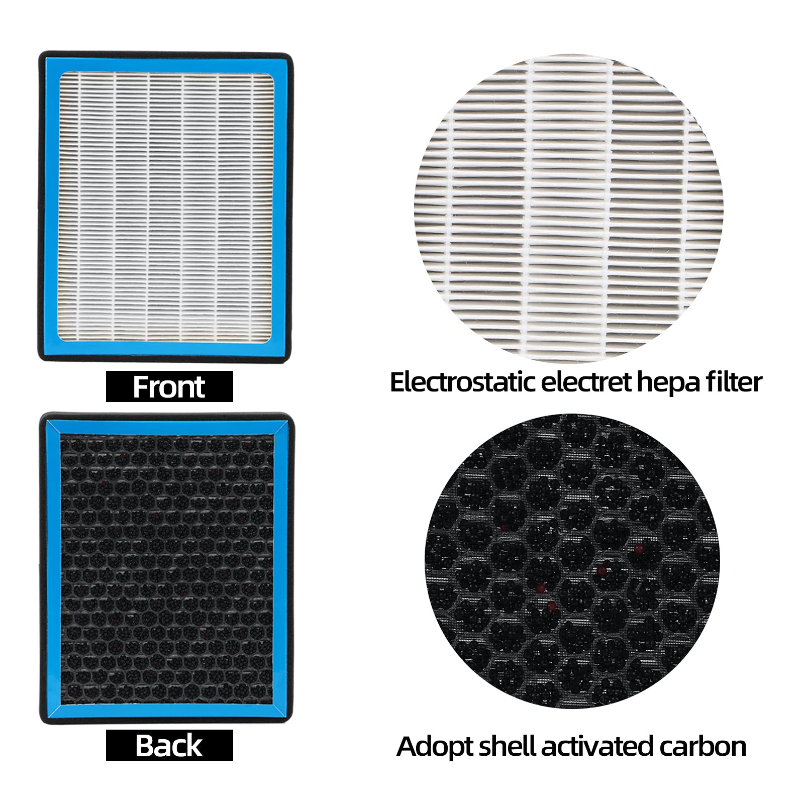 Cabin Air Filter Replacement 6021C/CF11176 with Nutshell Activated Carbon Compatible with FORD EXPLORER/FLEX/TAURUS,LINCOLN MKS/MKT 2011-2019.