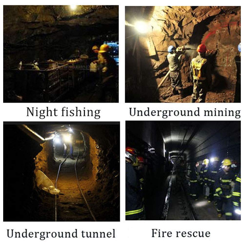Yongkist Waterproof Explosion Proof Safety Mining Headlight Rechargeable LED Miners Head Light Flashlight Underground Head Lamp Coal Mining Lights for Hard Hat(Red)
