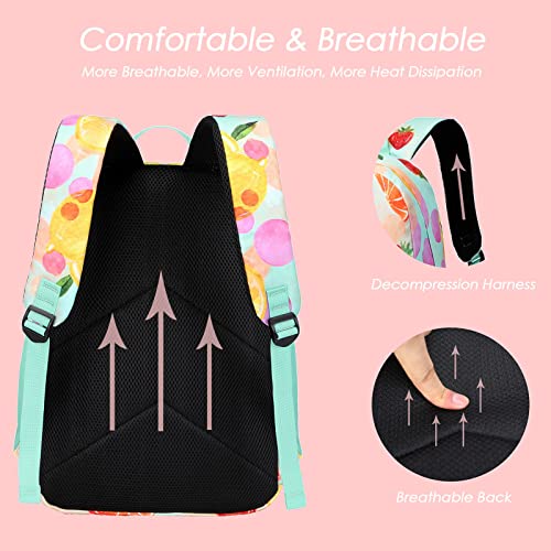 Dafelile Backpack with Pencil Case Set for Girls, 2 in 1 School Bookbag Set Cute Cartoon Lightweight Schoolbag for Kindergarten Elementary School Girls