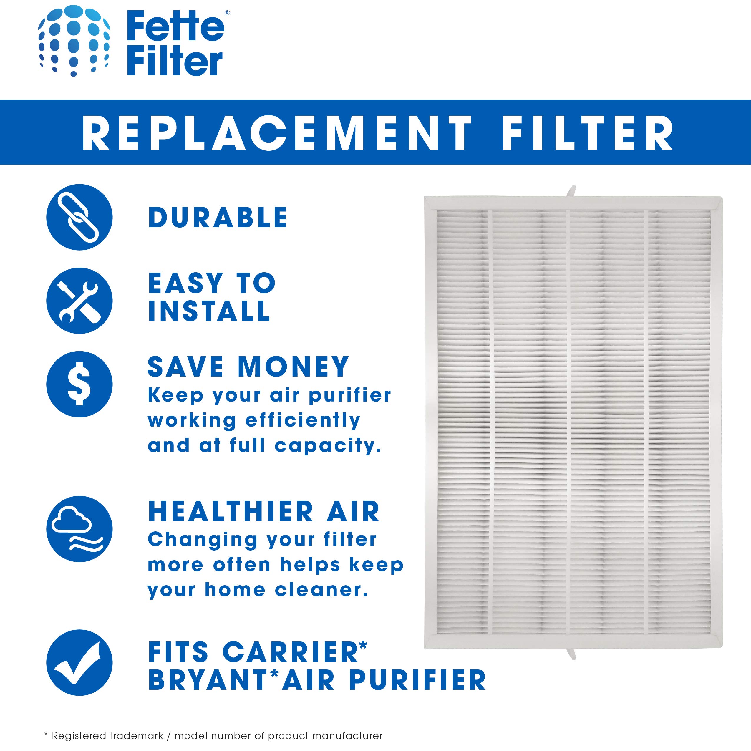 Fette Filter - Air Purifier Replacement Cartridge Compatible with Bryant/Carrier Infinity (16" x 25") MERV 15 Part # (GAPCCCAR1625)