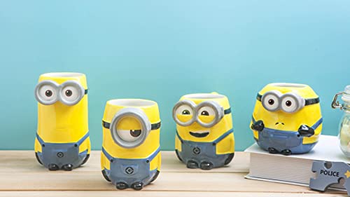 Zak Designs Despicable Me Kevin Minion 3D Sculpted Ceramic Coffee Mug for Hot Drinks, 14 oz