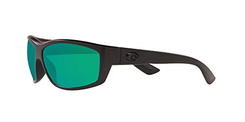 Costa Del Mar Men's Saltbreak Rectangular Sunglasses, Blackout/Copper Green Mirrored Polarized-580G, 65 mm