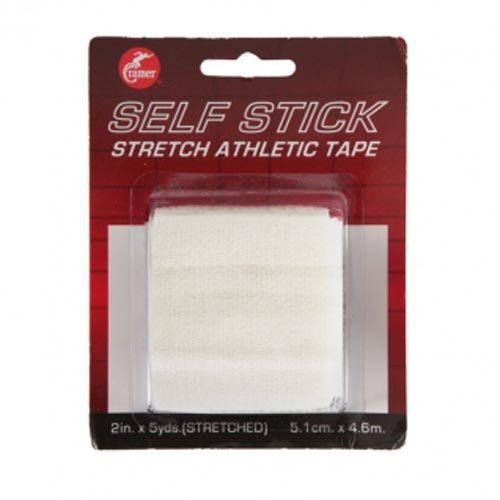 Cramer Eco-Flex Self-Stick Stretch Tape, Cohesive Tape, Flexible Elastic Sports Tape, Athletic Training Room Supplies, Easy Tear & Self-Adherent Bandage Wrap, Single 5 Yard Roll, White