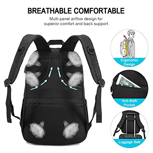 LOVEVOOK Laptop Backpack for Women Men, Classical 17" Laptop Bag for Work Travel, Fashion Daypack