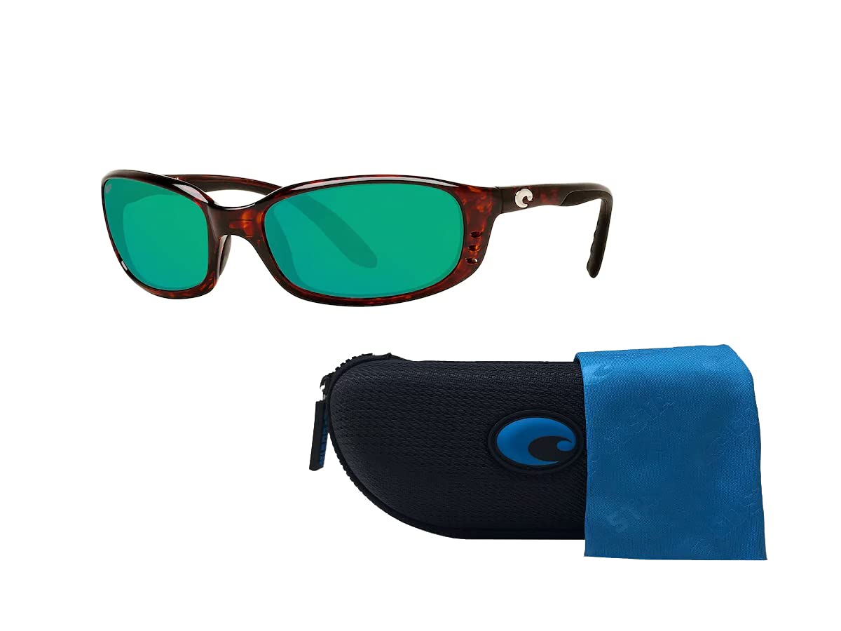 Costa Del Mar Mens Brine Oval Sunglasses, Gunmetal/Copper Green Mirrored Polarized-580P, 59 mm