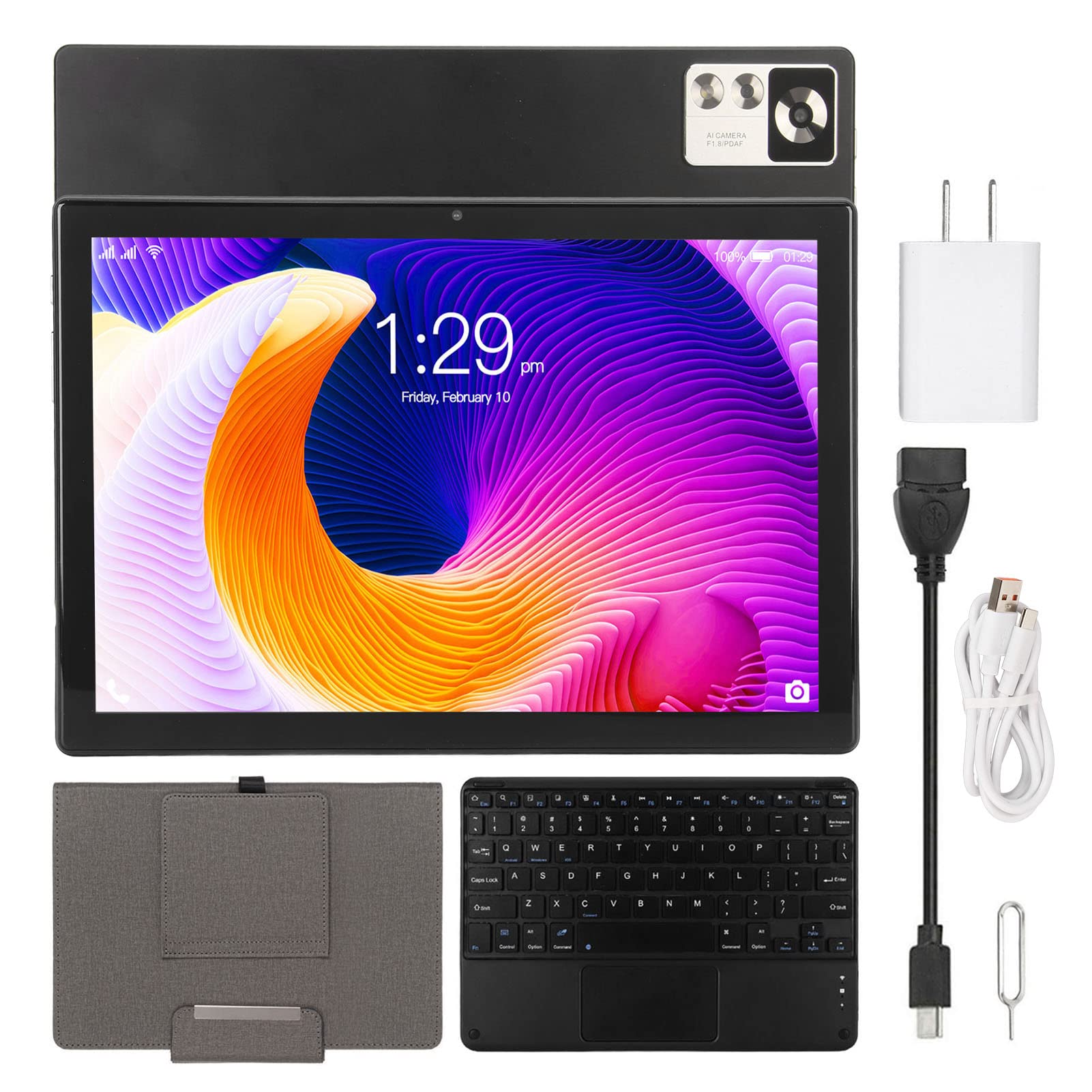 DAUERHAFT Office Tablet, 5G WiFi 4G LTE Tablet PC 10.1 Inch FHD for Working (US Plug)