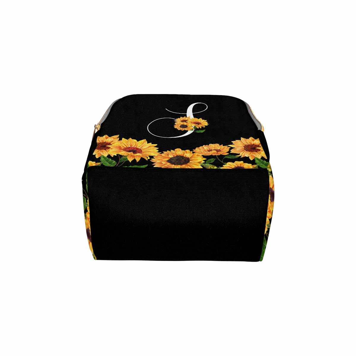 Newcos Personalized Sunflower, Initial Diaper Bag Backpack with Name Custom Mommy Nursing Baby Bags