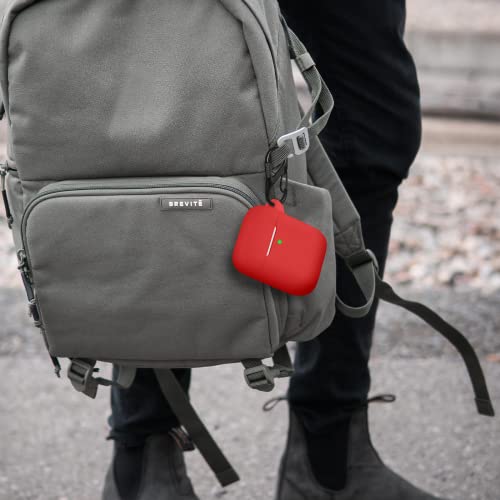 Foweroty AirPods Case Cover, Soft Silicone Protective Cover with Buckle for Women Men Compatible with Apple AirPods 2nd 1st Generation Charging Case, Front LED Visible,Red
