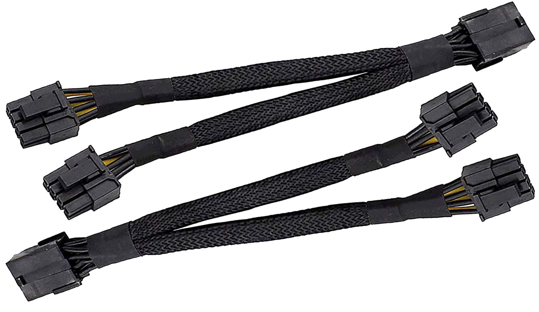 TeamProfitcom 16 AWG GPU VGA PCI-e 8 Pin PCI Express Graphics Video Card GPU VGA 8 Pin Female to Dual GPU 8(6+2) Pin Male Sleeved Splitter Power Extension Cable 12-inches (2 Pack)