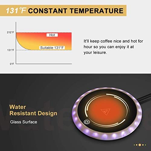 Coffee Mug Warmer Cup Warmer: Electric Canlde Warmer Plate Smart Mug Warmer for Desk Auto Shut Off Beverage Warmer Constant Temperature Home Office Use for Milk Tea Cocoa Hot Chocolate Water
