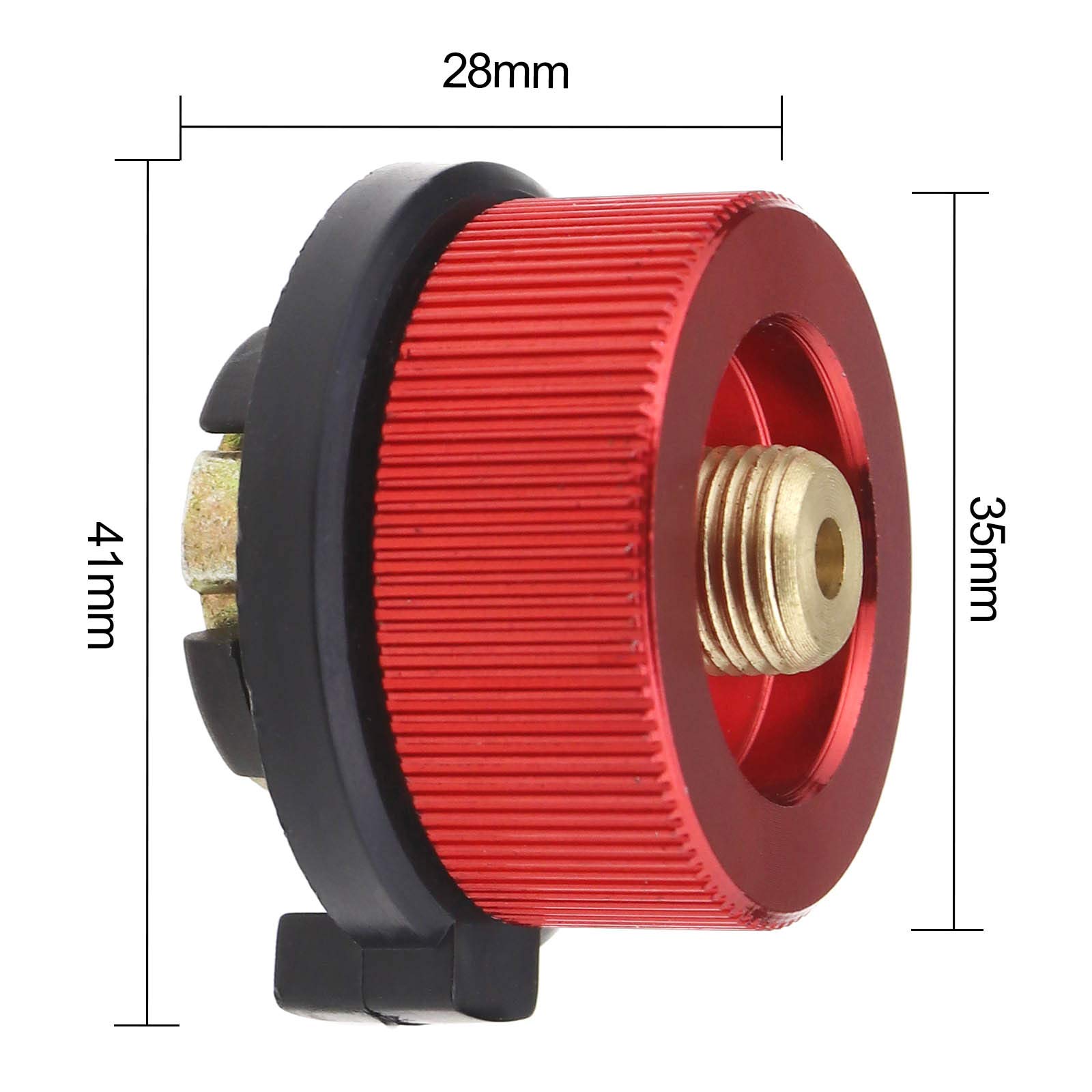 Create idea Gas Converter,Red Auto Off Aluminum Alloy Burner Conversion Gas Stove Adaptor For Outdoor Camping Cooking