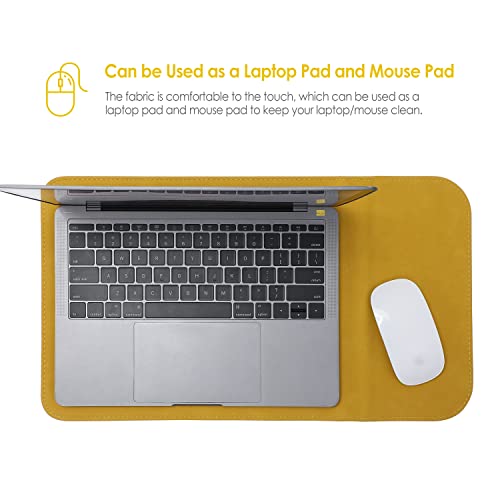 HYZUO 13.3-14 Inch Laptop Sleeve Case Compatible with MacBook Pro 14 M2/M1 Pro/Max A2779 A2442 2021-2023, MacBook Air 13 Inch 2010-2017, with Accessory Bag-Olive Yellow