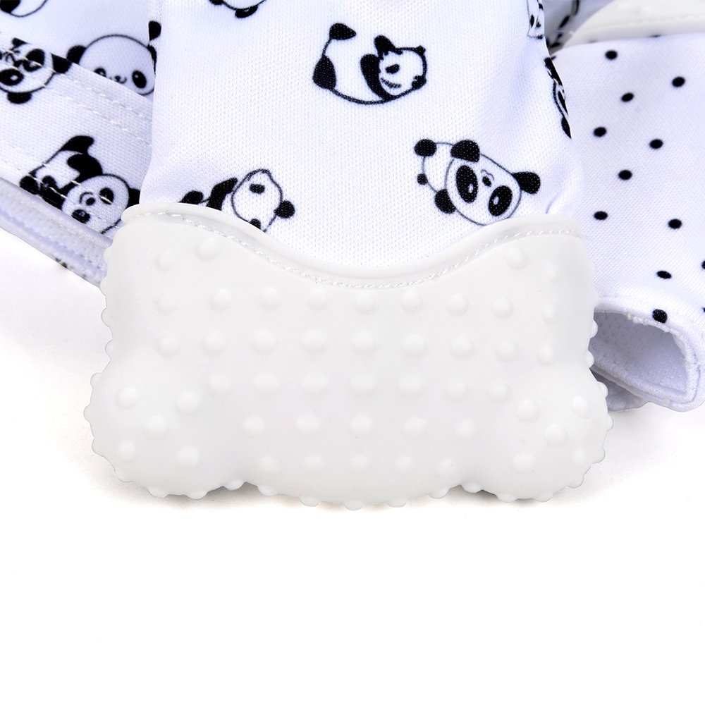 Silicone Baby Teether Teething Panda Mitten Glove Palm Thumb Chewable Toy Newborn Nursing BPA Free(paw)
