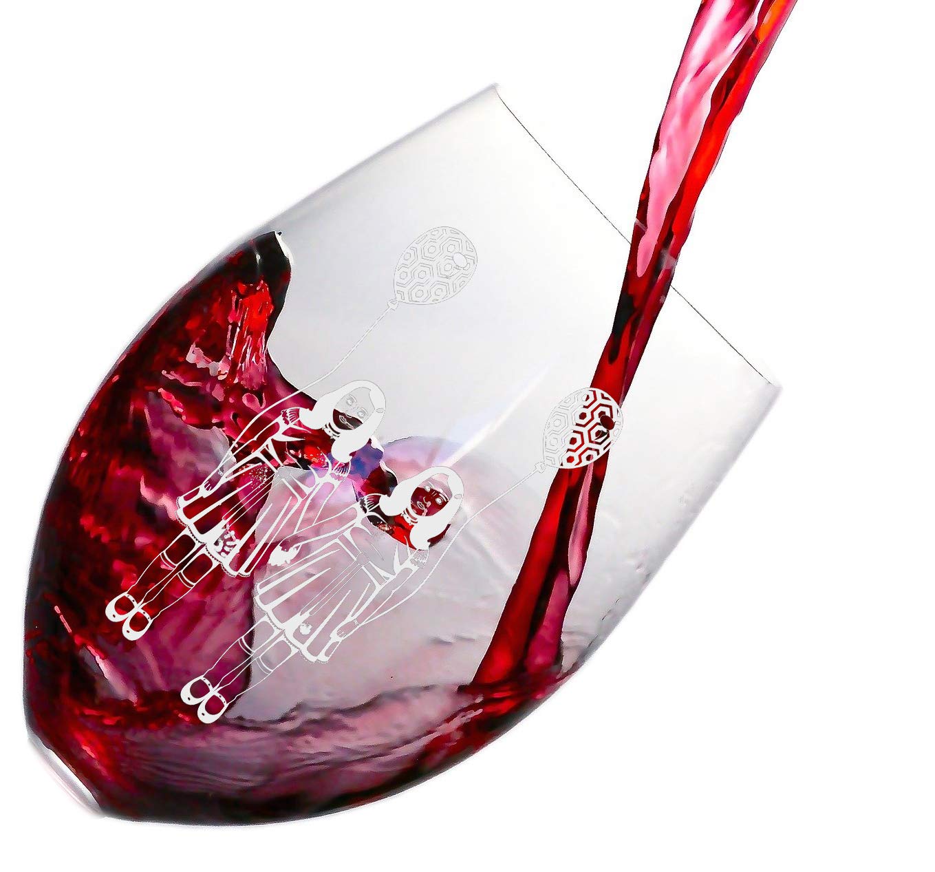 Creepy Scary Hallway Twins Horror Film Movie Parody - Laser Engraved Stemless Wine Glasses