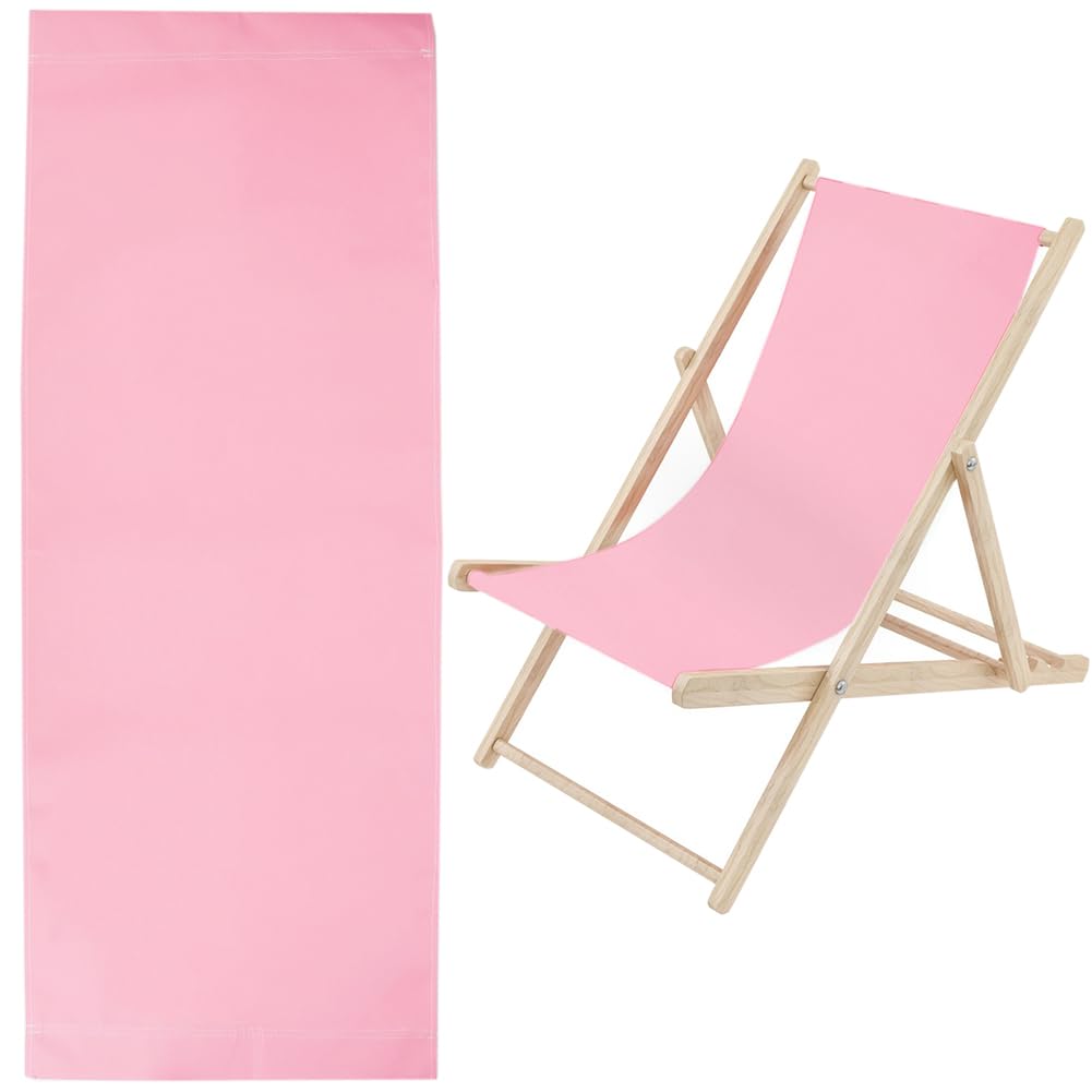 GORGECRAFT 1pcs Beach Sling Chair Replacement 435 * 1165mm Chair Oxford Cloth Pink Chair Fabric Reclining Sling Replacement for Sunbathing Garden Courtyard Beach Relaxation