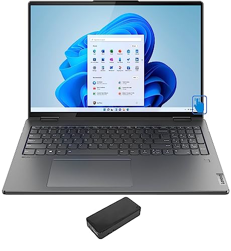 Lenovo Yoga 7 82QG00 Home & Business 2-in-1 Laptop (Intel i5-1240P 12-Core, 8GB LPDDR5 4800MHz RAM, 512GB PCIe SSD, Intel Iris Xe, 16.0" 60Hz Touch Win 11 Pro) with DV4K Dock