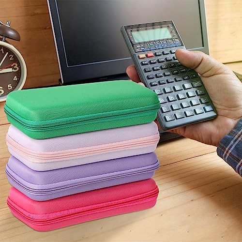 PerKoop 4 Pcs Hard Graphing Calculator Case Compatible with Ti 84 Plus Ce, 84 Plus, 83 Plus Ce, Fx 9750gii Zipped Pocket Hard Travel Case Office Calculator Accessories for USB Cables, Pencil, Ruler