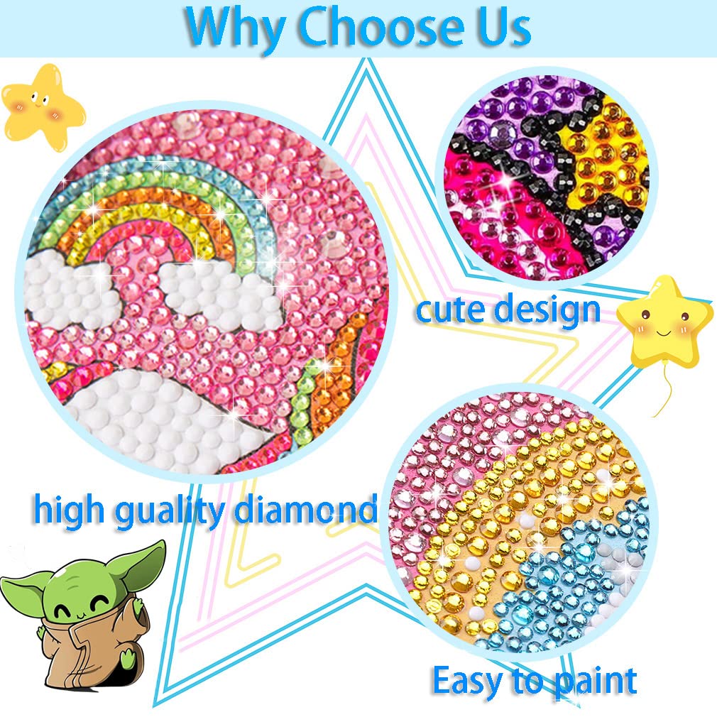 DAICHEL Diamond Painting Kits - 4 Pack DIY 5D Full Drill Diamond Art Kits for Beginners, Round Crystal Rhinestone Gem Art Crafts Home Wall Art Decor 5.9 x 5.9 Inches