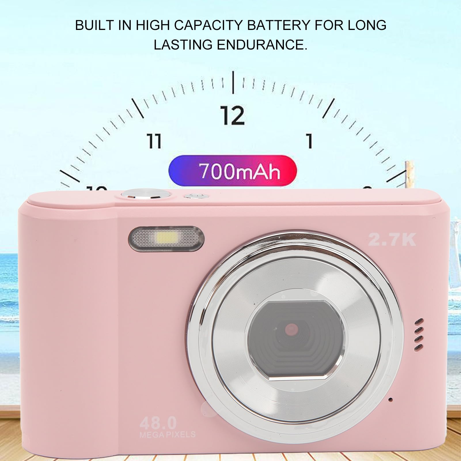 Compact Digital Camera, 44MP Auto White Balance, 16:9 Image Ratio, Vlogging Camera, Auto Focus, 2.4 Inch IPS Screen, Portable for Travel