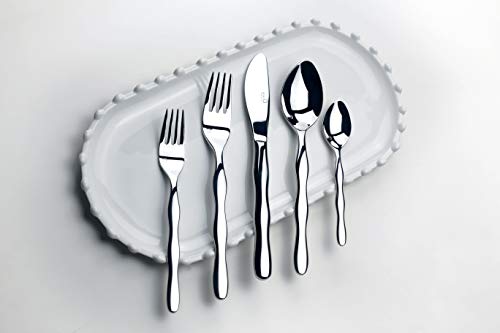 Daelim Bonita Wave 20pcs Flatware Cutlery Set, Service for 4, Solid Stainless Steel, Dishwasher Safe, Ergonomic Design and Size