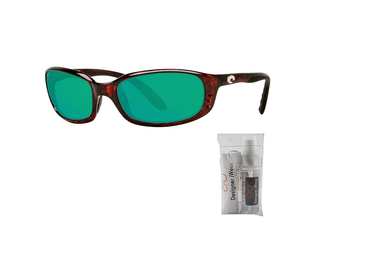 Costa Del Mar Mens Brine Oval Sunglasses, Gunmetal/Copper Green Mirrored Polarized-580P, 59 mm