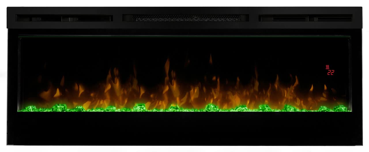 Dimplex Prism 50" Wall-Mounted Linear Electric Fireplace with Acrylic Ember Bed (Model: BLF5051), 4197 BTU, 120 Volt, 1230 Watt, Black