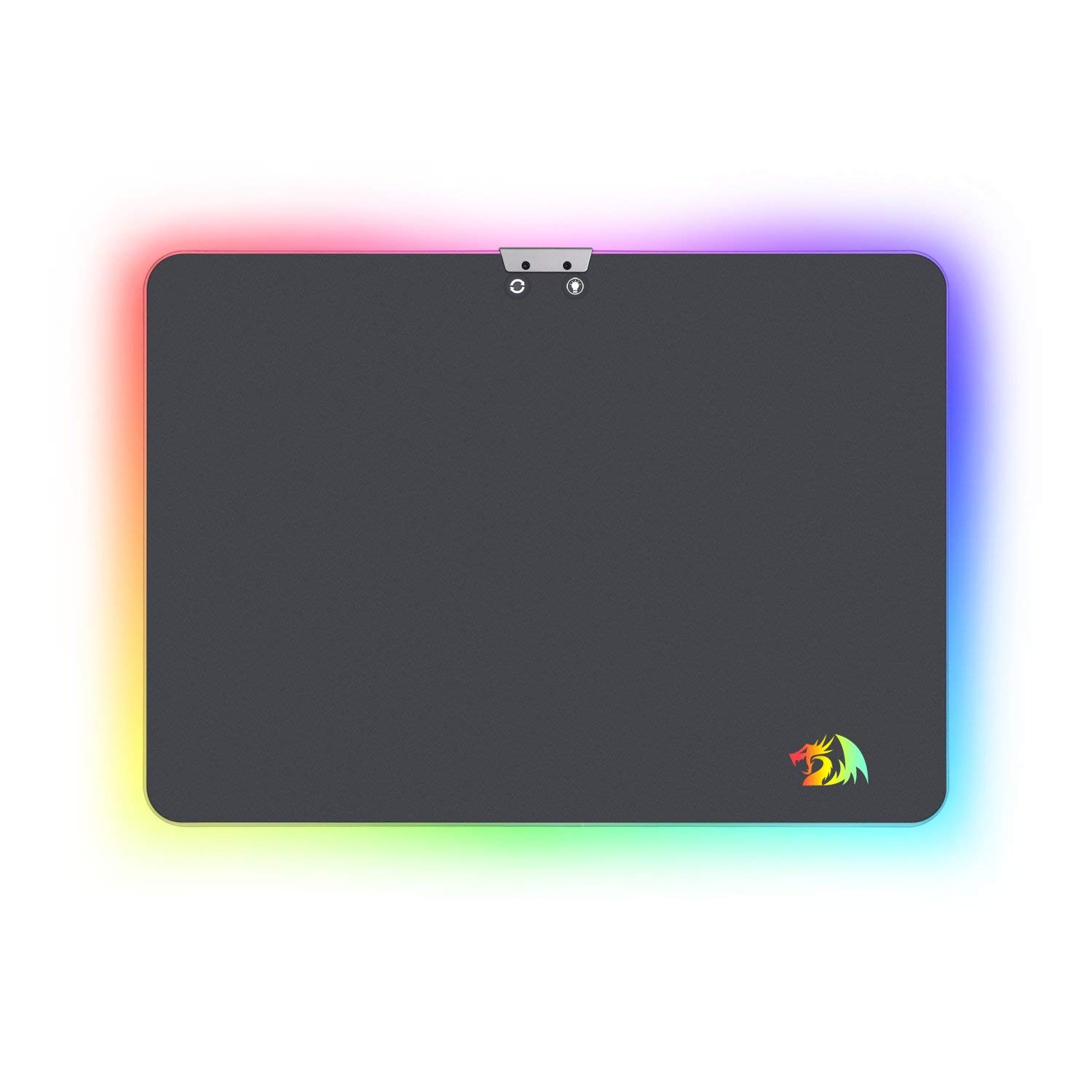 Redragon P010 Gaming Mouse Pad, RGB LED Lighting Effects, Wired, Hard Non-Slip Rubber Low Friction Surface Mouse Mat for MMO Computer Windows PC Gamers (13.8 x 9.8 Inch)