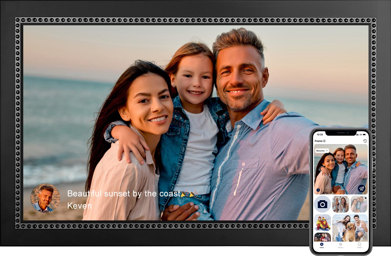 Digital Photo Frame 10.1 Inch WiFi Digital Picture Frame with 1280 * 800 IPS Full HD Touchscreen, Humblestead 8GB WiFi Smart Frame Share Photos and Videos Instantly from Anywhere via AiMOR App