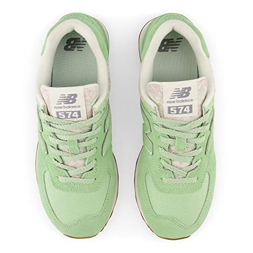 New Balance Women's 574 V2 Plant Café Sneaker, Avocado/Sea Salt/White, 7.5