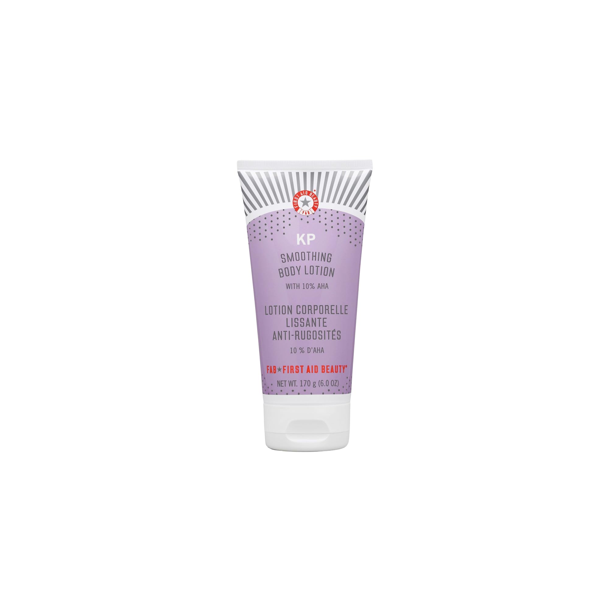 First Aid Beauty KP Bundle: KP Bump Eraser Body Scrub with 10% AHA – 8 oz – and KP Smoothing Body Lotion – 6 oz