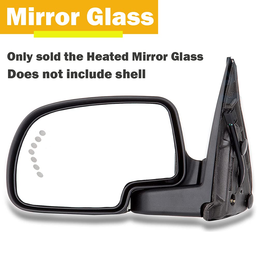 Driver Left Side Heated Mirror Compatible with 2011-2014 Ford F150 Blind Spot Mirror Glass - Side Rearview Convex Mirror w/backing Holder - Replace# BL3Z-17K707-E