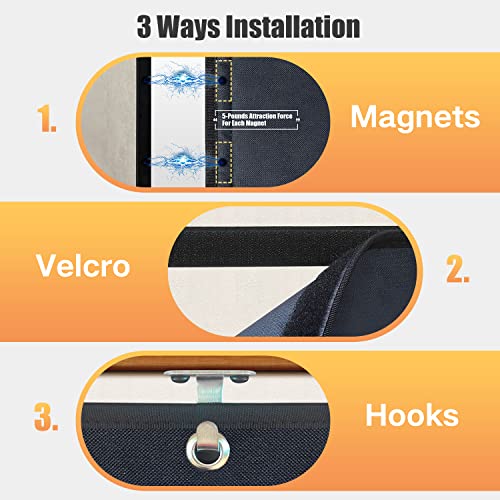 Magnet Fireplace Cover, Fireplace Draft Blocker, Fireplace Blanket for Heat Loss, Fireplace Flue Blocker, Fireplace Cold Air Blocker, Fireplace Draft Cover for Inside Fireplace, Black(39" W x 32" H)