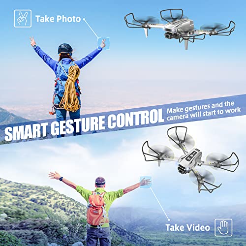 TOPRCBOXS S2 Mini Drone for Kids with 1080P HD Camera, FPV Quadcopter Cool Toys Gifts for Boys Girls, Foldable Drones with Altitude Hold, Gravity Control, 3D Flips, Headless Mode, and 2 Batteries