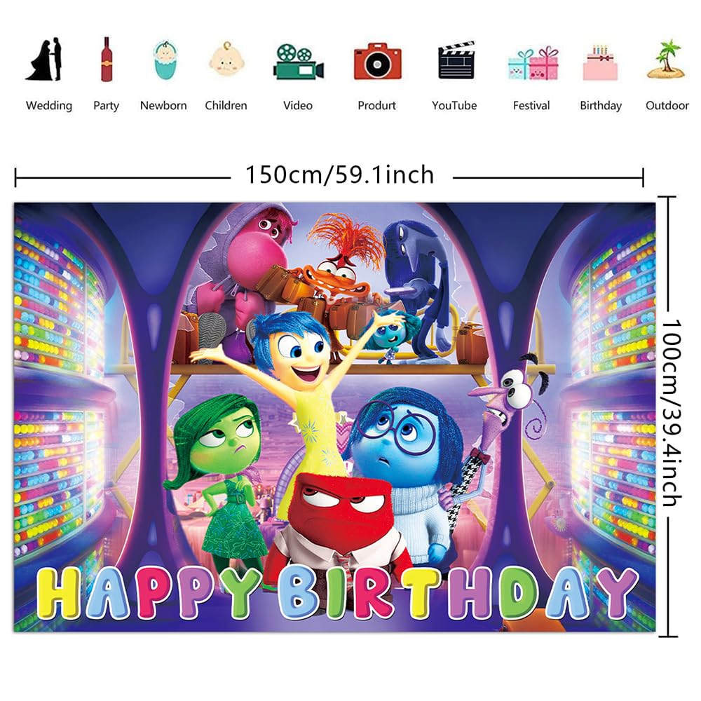 Inside Backdrop for Birthday Party Decoration, Photo Backgrounds Inside Party Supplies Favors 5x3.28Ft.