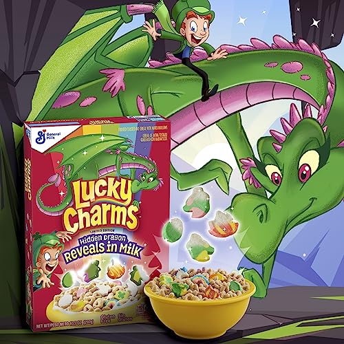 Lucky Charms Gluten Free Cereal with Marshmallows, Kids Breakfast Cereal with Whole Grain Oats, 10.5 OZ