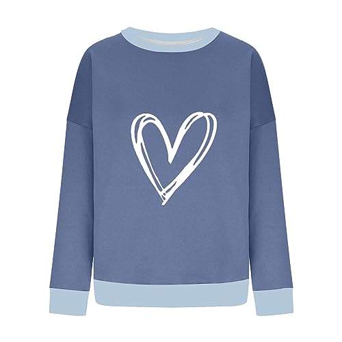 daily deals Womens Fall Fashion 2023 Long Sleeve Outerwear Shirt Athletic Workout Classic Pullovers Y2K Clothes Dressy Casual womens clothes fall 2023 Blue S